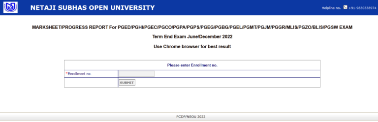 NSOU BDP Result 2024 ; wbnsou.ac.in Check Online {Released}