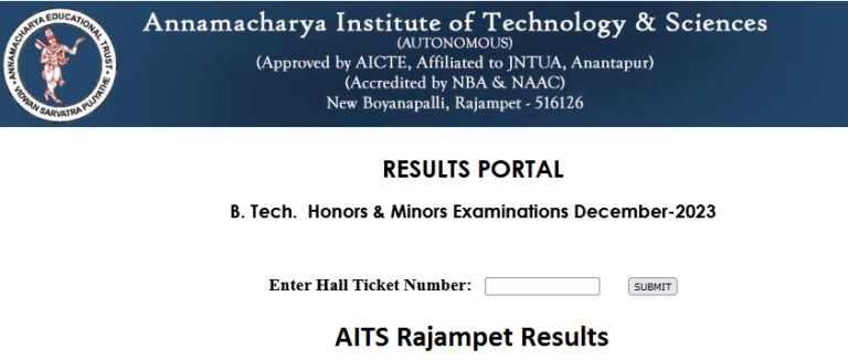 AITS Rajampet Results 2024 Download Cut Off Marks & Merit List ...