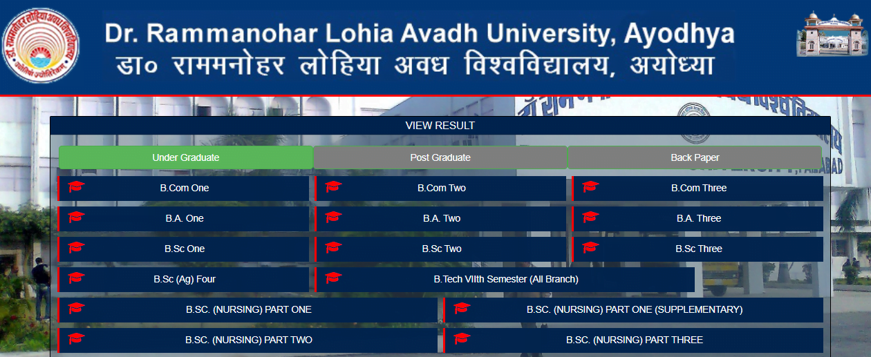 Avadh University Result 2025 RMLAU Marksheet BA BSC BCOM Check Online {Published}