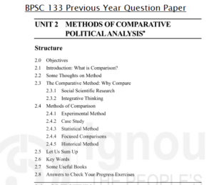 BPSC 133 Previous Year Question Paper Download PDF