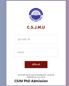 CSJM PhD Admission 2024 Date, Online Link & Registration Fee @csjmu.ac.in