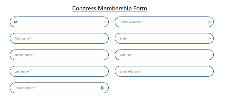 Congress Membership Form 2023 Online Registration Link @www.inc.in