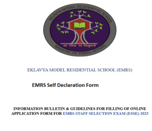 EMRS Self Declaration Form 2025 Download Online emrs.tribal.gov.in