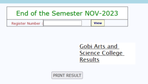 Gobi Arts and Science College Results 2024 Download UG End of the ...