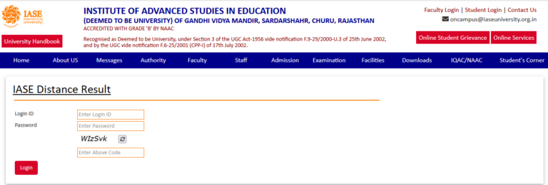 IASE Distance Result 2023 Download UG/PG Semester Marksheet @www.iaseuniversity.org.in