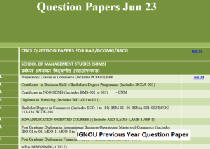 IGNOU Previous Year Question Paper Download PDF