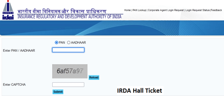 IRDA Hall Ticket Download Online @www.irda.gov.in