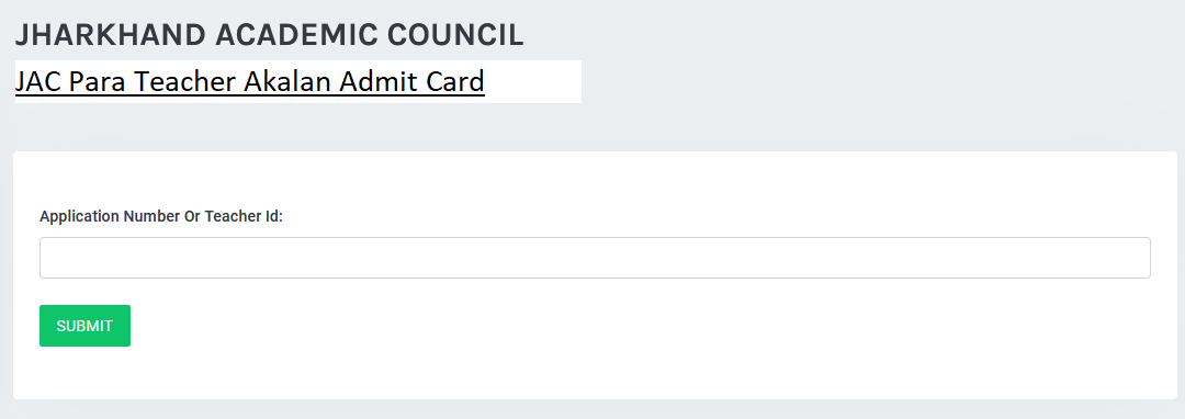 JAC Para Teacher Akalan Admit Card 2024 Check Exam Date & Hall Ticket {Out}