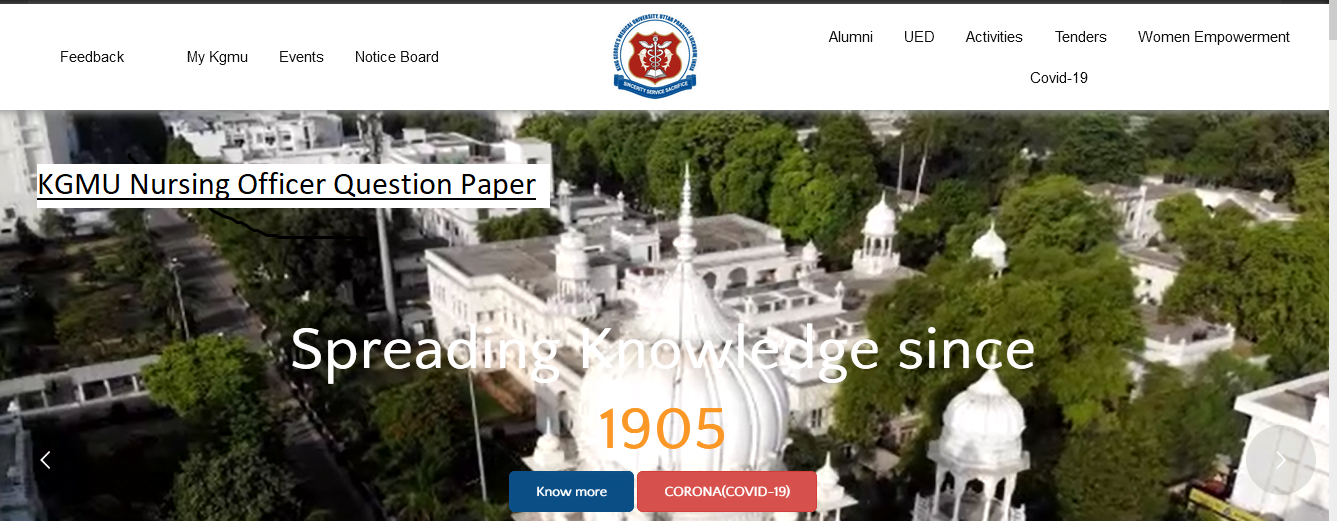 KGMU Nursing Officer Question Paper Download PDF {Format}