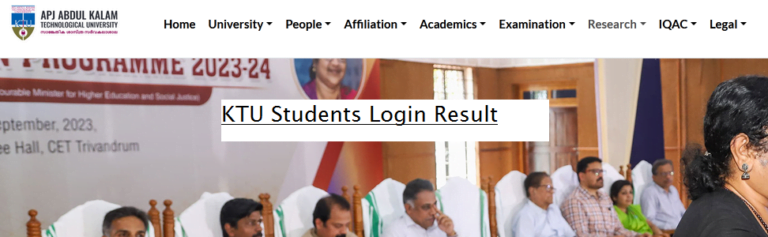 KTU Students Login Result 2024 {Published} 8th Nov Direct Link @www.ktu ...