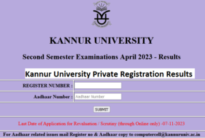 Kannur University Private Registration Results 2024 Download BA BSc ...