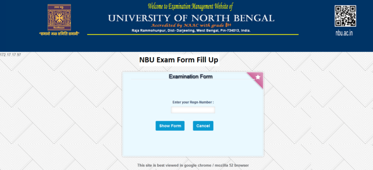 NBU Exam Form Fill Up 2024 Online Apply Link {Direct Link Out} @nbu.ac.in
