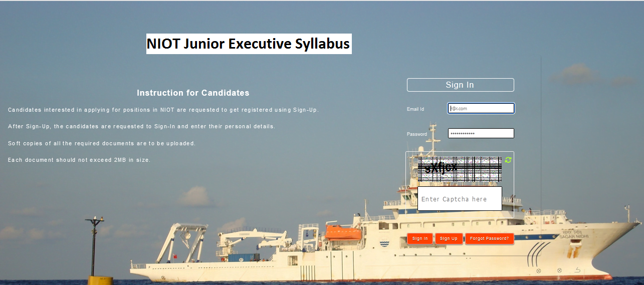 NIOT Junior Executive Syllabus 2024 Exam Pattern Download PDF