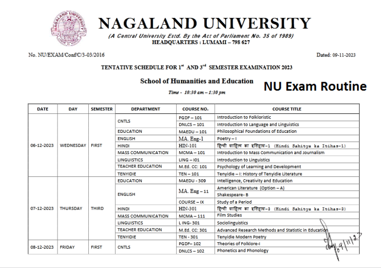 NU Exam Routine 2024 Download UG & PG 1st 3rd 5th Date Sheet ...