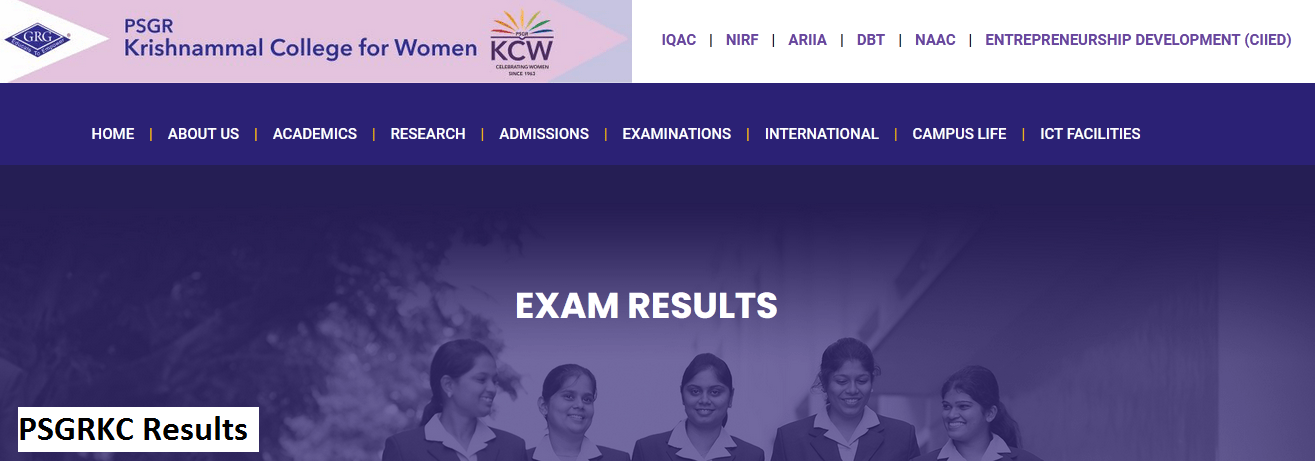 PSGRKC Results 2025 {out} PSGR Krishnammal College Semester Exam