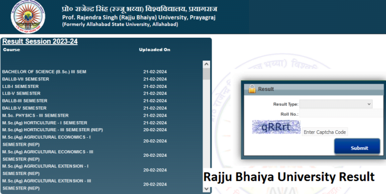 Rajju Bhaiya University Result 2025 Semester 1st 2nd 3rd Year {out} Rajju Bhaiya University Result 2025 Semester 1st 2nd 3rd Year {out}