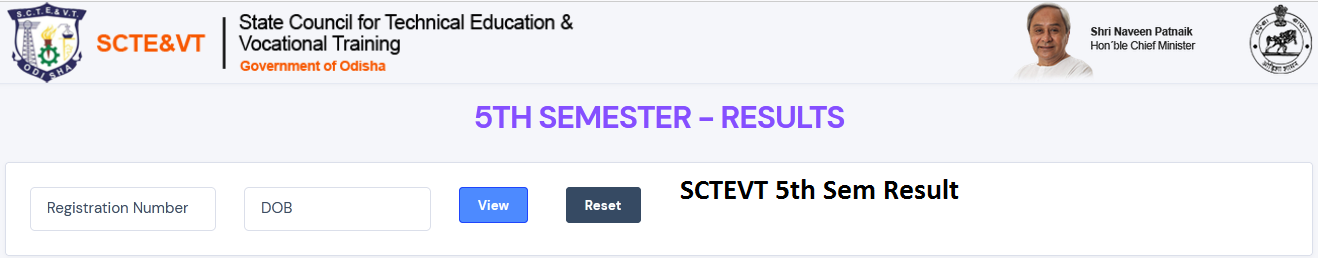 SCTEVT 5th Sem Result 2024 (Out) Download Marksheet