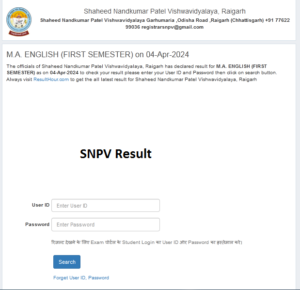 SNPV Result 2024 (4th April) Download Marksheet UG & PG