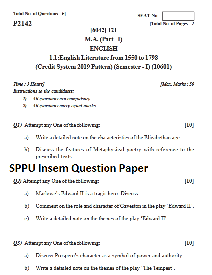 SPPU Insem Question Paper Download PDF SPPU Insem Question Paper Download PDF