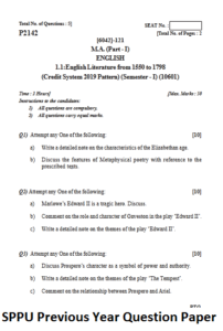 SPPU Previous Year Question Paper Download PDF