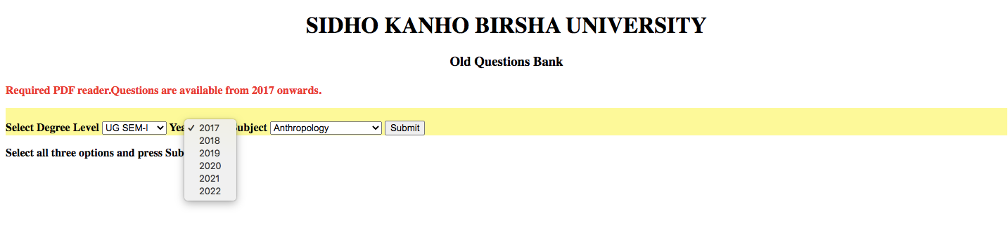 SKBU Question Paper 2023; Download PDF UG PG Semester Online Exam ...