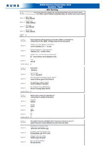 RUHS BSc Nursing Question Paper | Previous Year Paper Download {PDF}