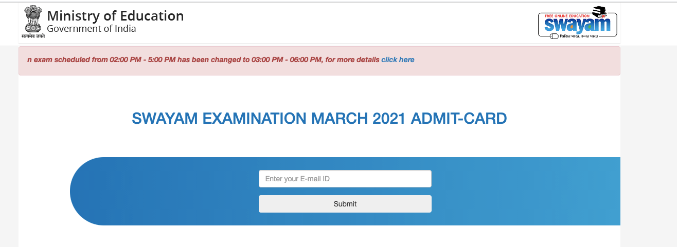 Swayam Admit Card 2024 | Exam Date Download @ swayam.gov.in