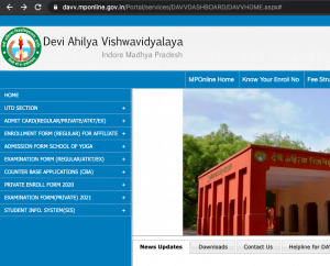 DAVV SIS Registration 2024 Login {Link Available} davv.mponline.gov.in