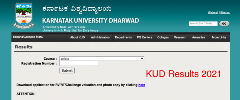 KUD Results 2024 ; {Out} Semester 1st 2nd 3rd 4th 5th 6th Karnatak ...