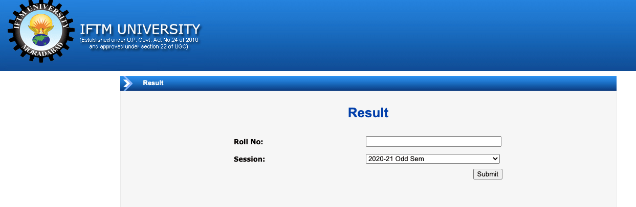IFTM University Result 2023; Even Odd Semester iftmuniversity.ac.in {Out}