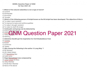 GNM ANM Question Paper Download {PDF} Previous Year Questions