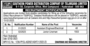 TSSPDCL JLM Notification 2025 Junior Lineman Vacancy, Salary, Eligibility