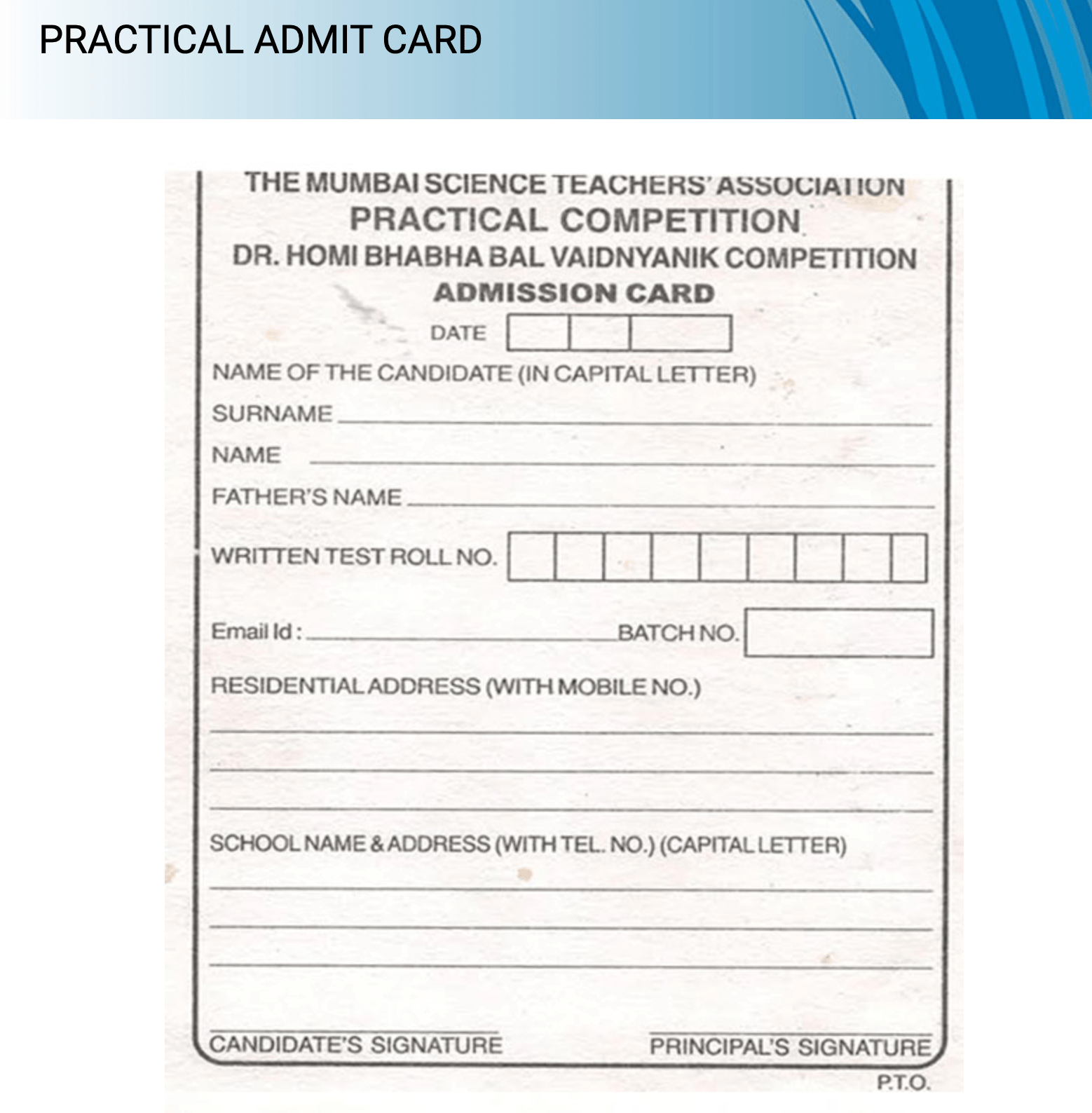 Homi Bhabha Exam Hall Ticket 2025 Download {10th October} Admit Card ...