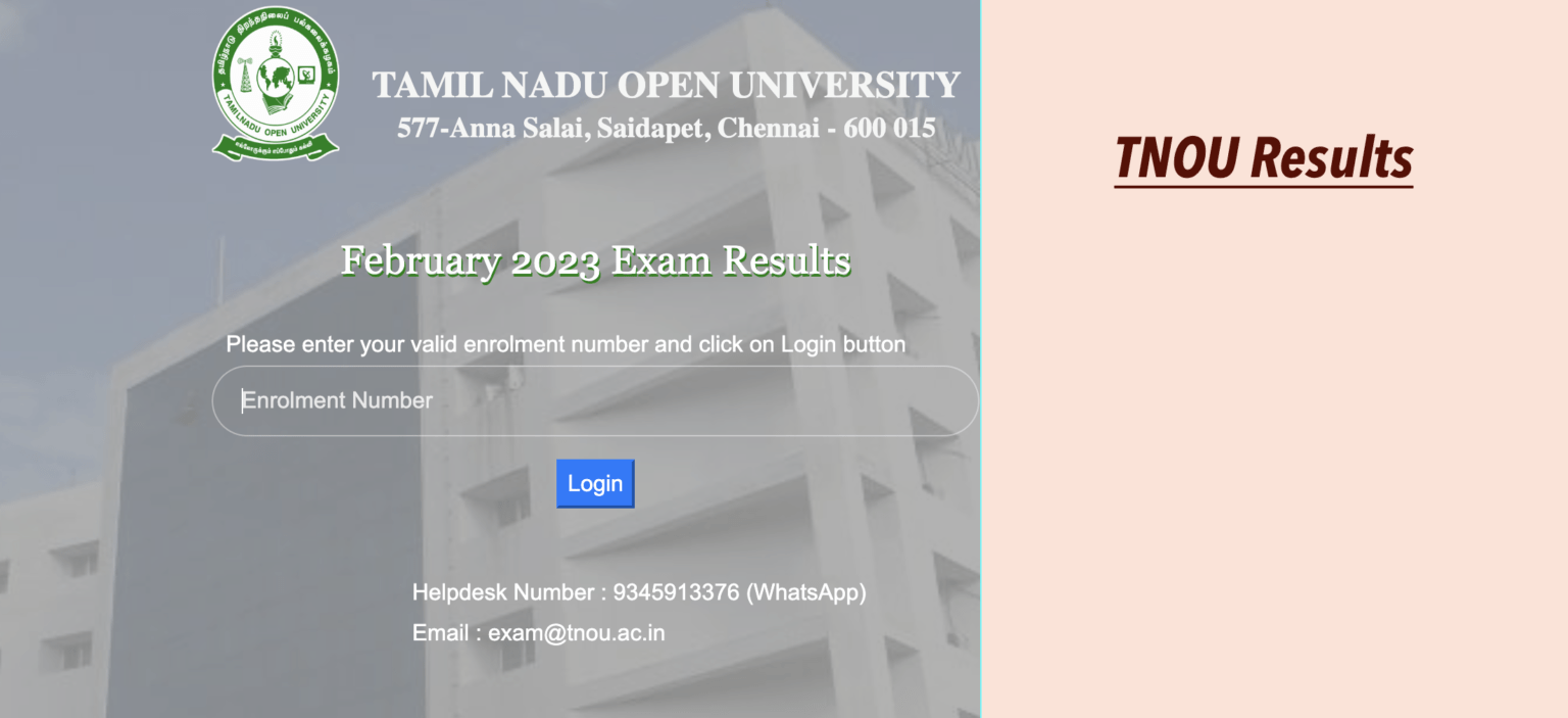 TNOU Results 2025 BA BSc BCom June Results tnou.ac.in {Link Out}