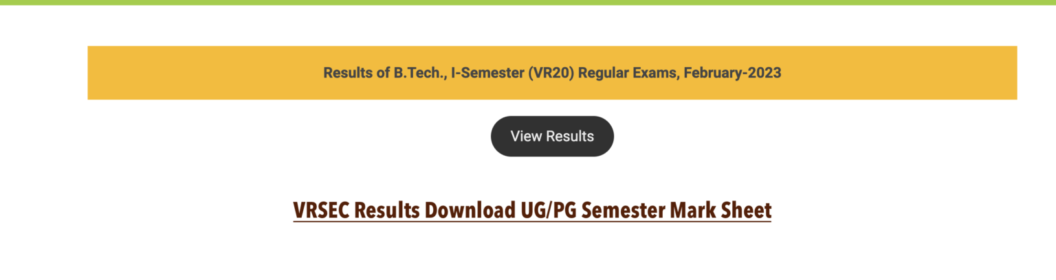 VRSEC Results 2024 Download UG/PG 1st 3rd & 5th Semester Mark Sheet