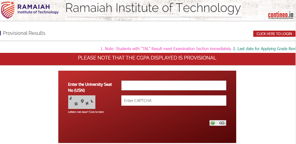MSRIT 1st Sem Regular Results 2024 Download Marksheet UG, PG @msrit.edu
