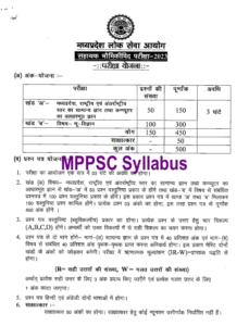 MPPSC Syllabus 2024 Exam Pattern Download PDF