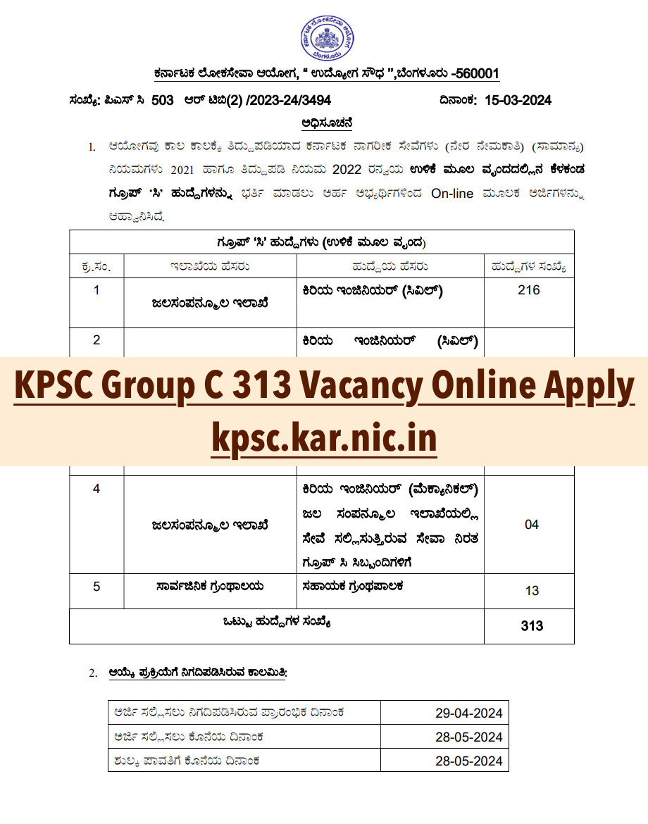 KPSC Group C Admit Card 2025 Download Hall Ticket www.kpsc.kar.nic.in