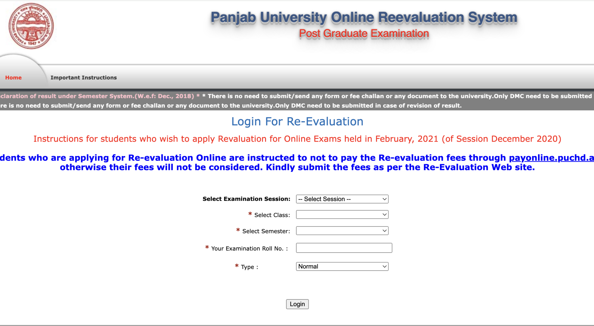 PU Revaluation Result 2025 Download UG PG 1st 3rd & 5th Semester ...