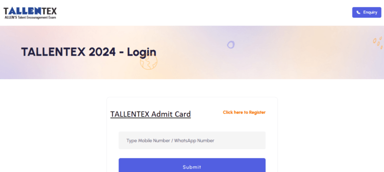TALLENTEX Admit Card 2023 Exam Date & Hall Ticket @www.tallentex.com {Link Out}