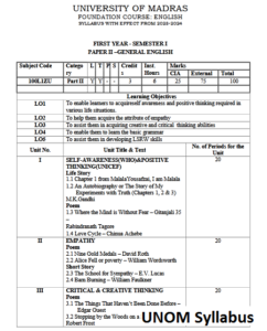 UNOM Syllabus 2023 Exam Pattern Download PDF (UG,PG)