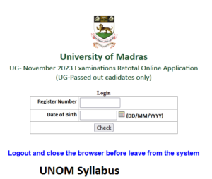 UNOM Syllabus 2023 Exam Pattern Download PDF (UG,PG)