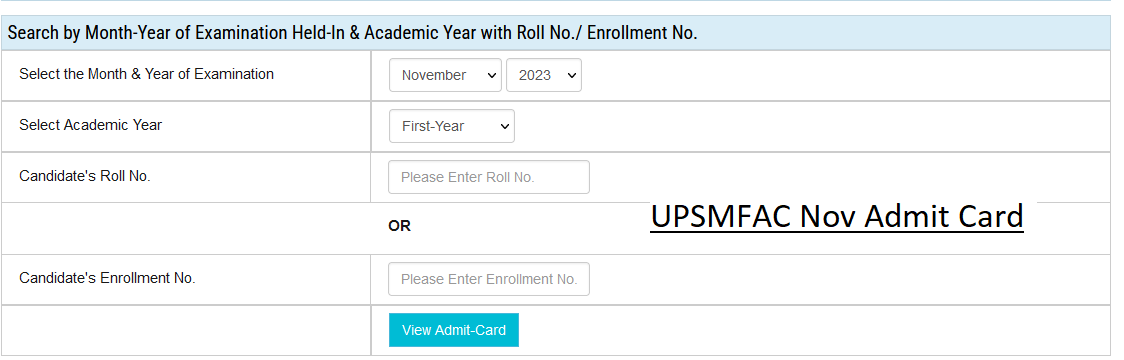 UP State Medical Faculty Admit Card 2023 Exam Date Download Hall Ticket
