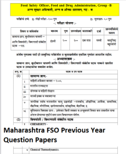 Maharashtra FSO Previous Year Question Papers Download PDF