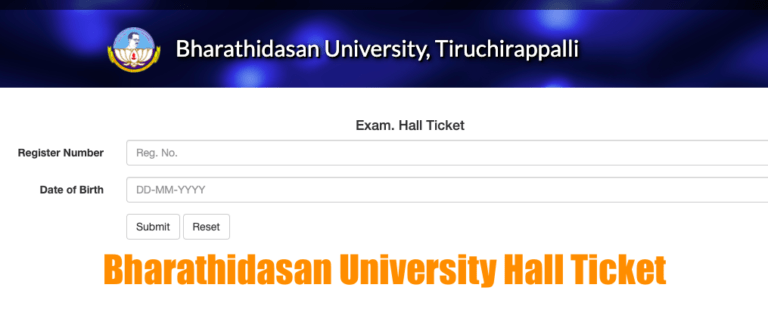 Bharathidasan University Hall Ticket 2025 BDU CDE Distance Education
