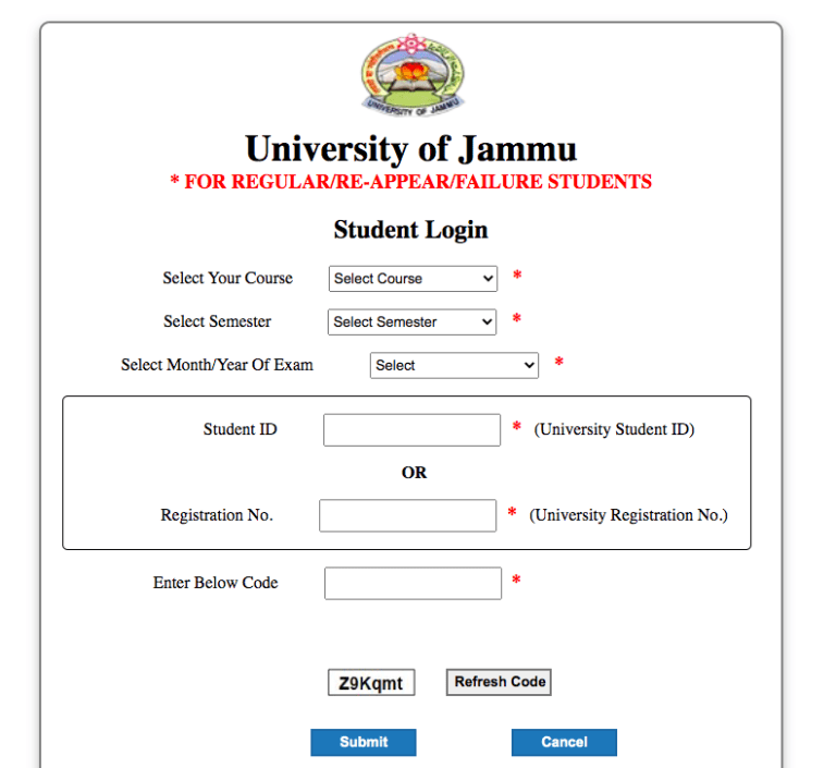Jammu University Admit Card 2024 Download jucc.in {All Semester}