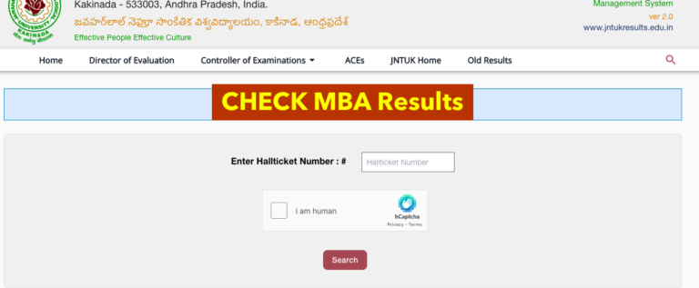 JNTUK MBA Results 2023 Download 1st 2nd 3rd & 4th Sem Regular ...