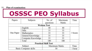 OSSSC PEO Syllabus 2024 ଓଡିଆ ଭାଷାରେ Download PDF, Exam Pattern