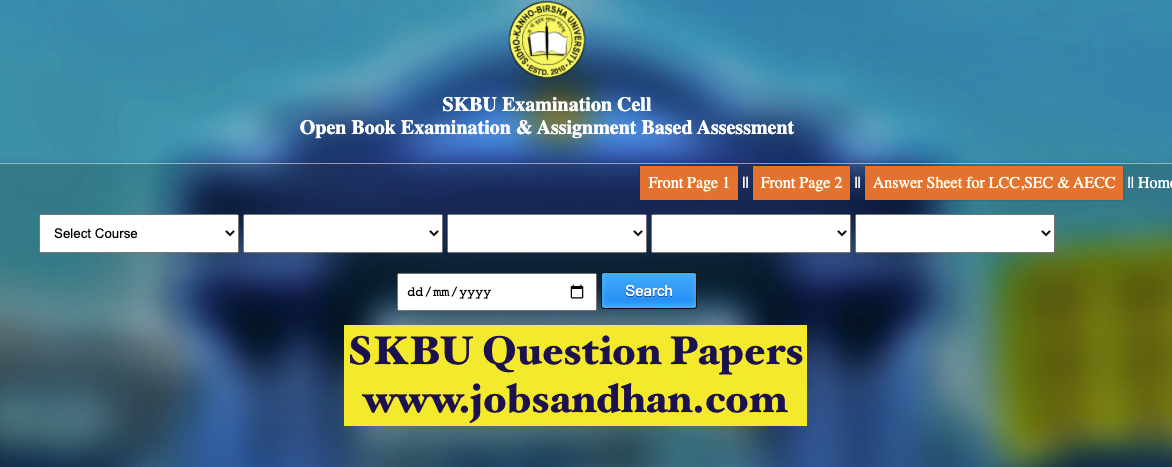 SKBU Question Paper 2023; Download PDF UG PG Semester Online Exam {Published}